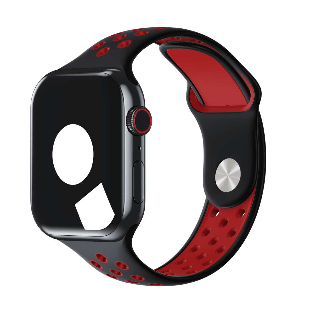 Black/Red Sport Band Active Strap for Apple Watch - iSTRAP