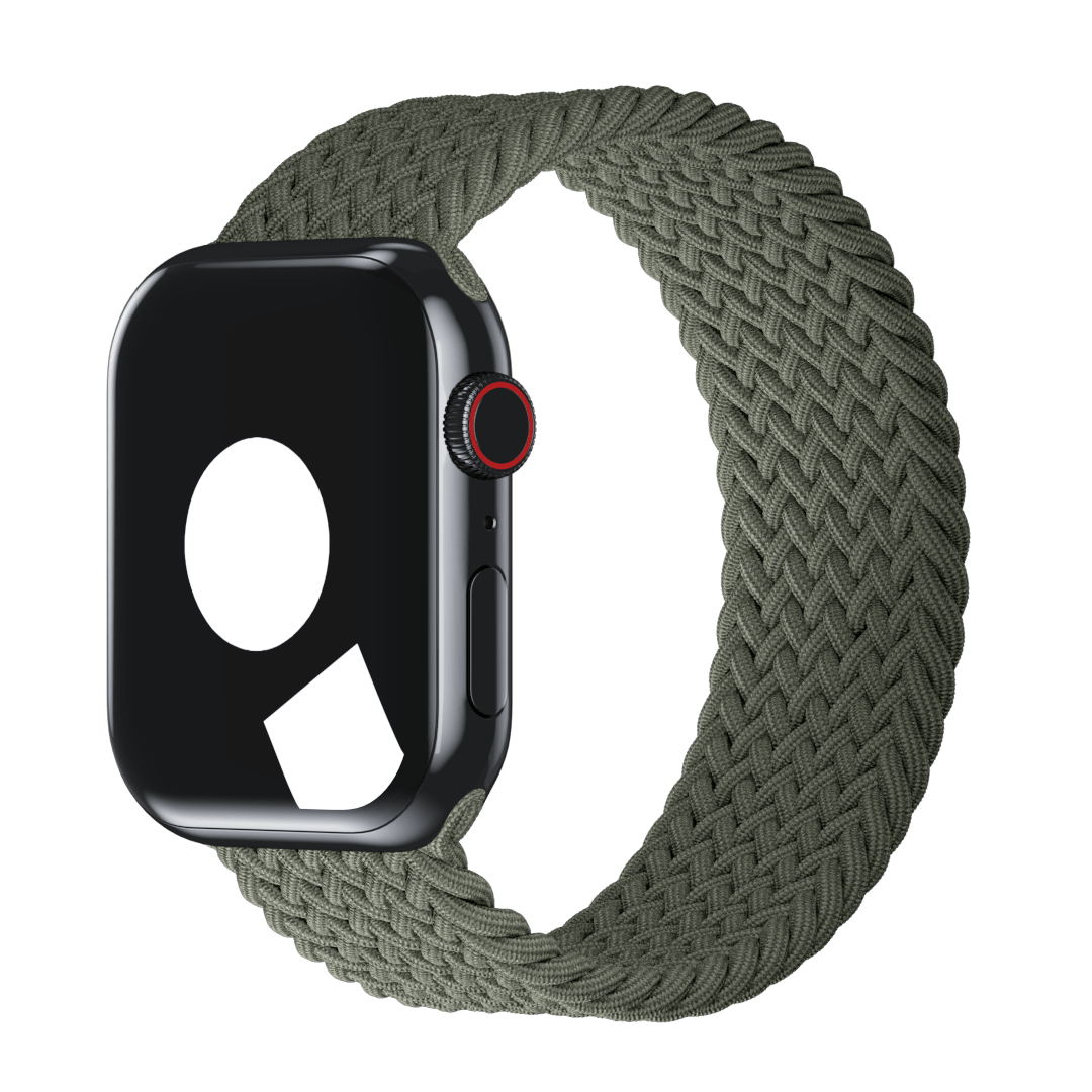 Olive Braided Solo Loop Band for Apple Watch - iSTRAP